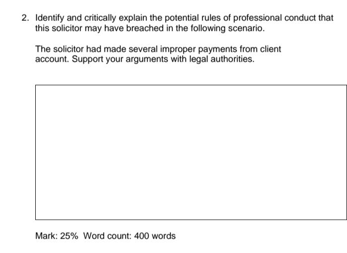 Solved 2. Identify and critically explain the potential | Chegg.com