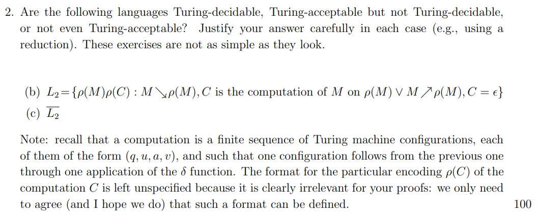 2 Are The Following Languages Turing Decidable 5560