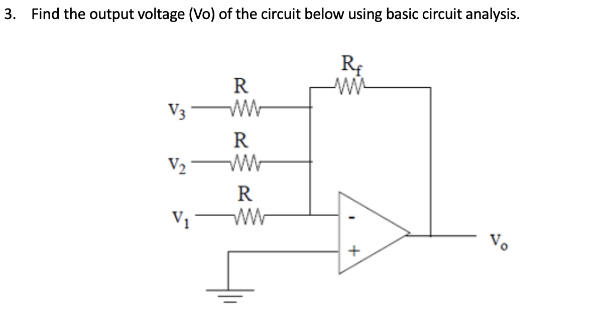 Solved Find the output voltage (Vo) ﻿of the circuit below | Chegg.com