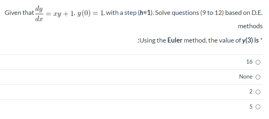 Solved 9 a/ b/ Using the Modified (Improved) Euler method, | Chegg.com