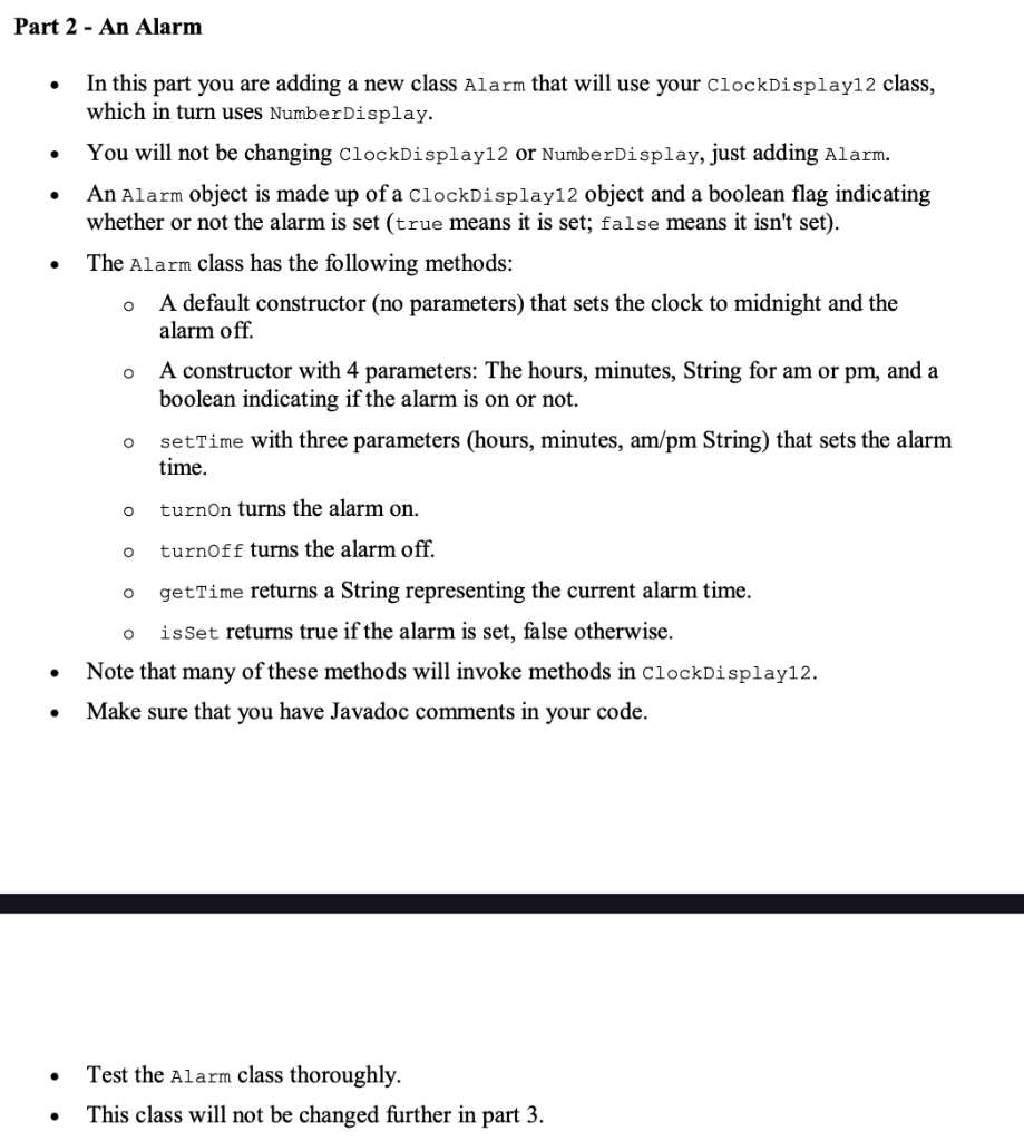 Solved Part 1 - A 12-hour Clock (Loosely based on Exercises | Chegg.com