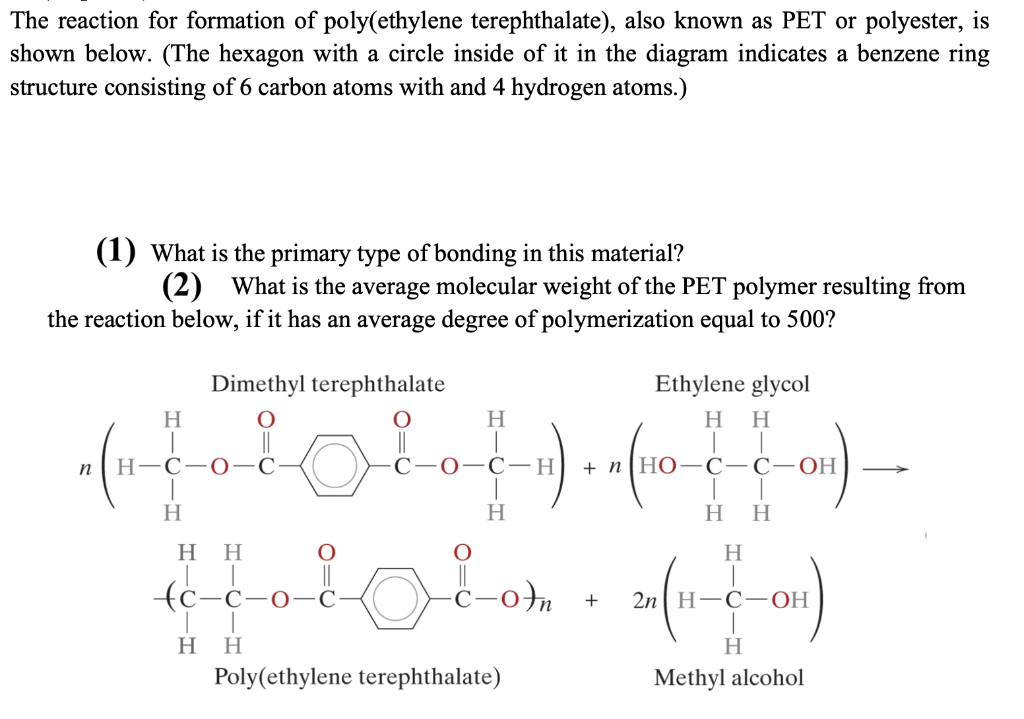 Solved The reaction for formation of poly(ethylene | Chegg.com