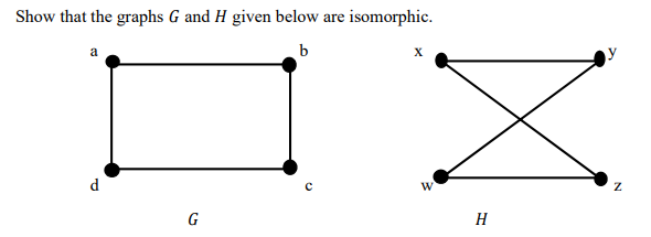 Solved Show that the graphs G and H given below are | Chegg.com