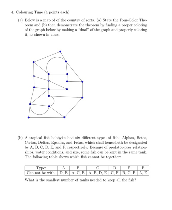 Solved 4. Colouring Time (4 points each) (a) Below is a map | Chegg.com