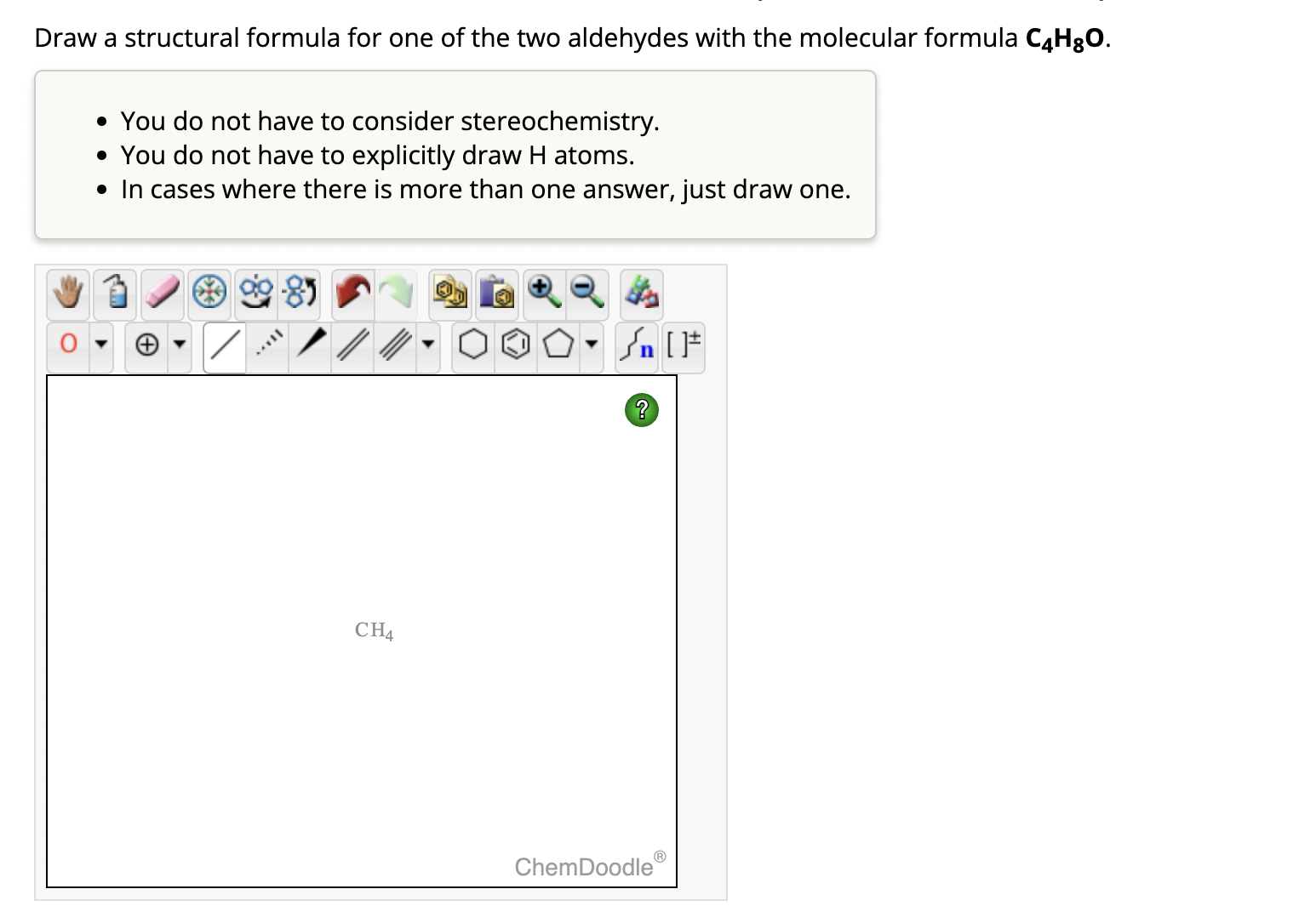 Solved Draw a structural formula for one of the two | Chegg.com