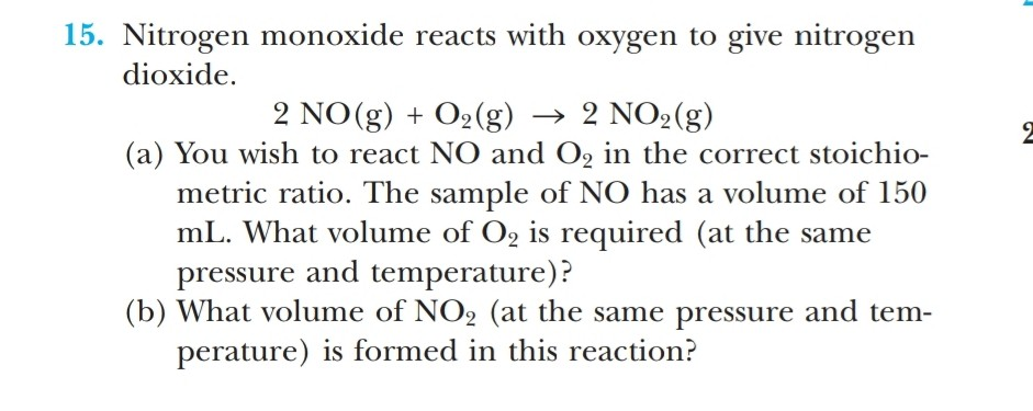 Solved 15. Nitrogen monoxide reacts with oxygen to give | Chegg.com