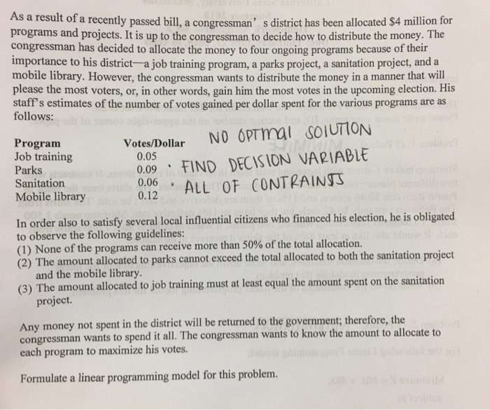 Solved As a result of a recently passed bill, a congressman' | Chegg.com