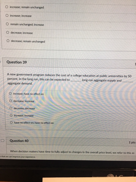 Solved O increase, remain unchanged O increase: increase O | Chegg.com
