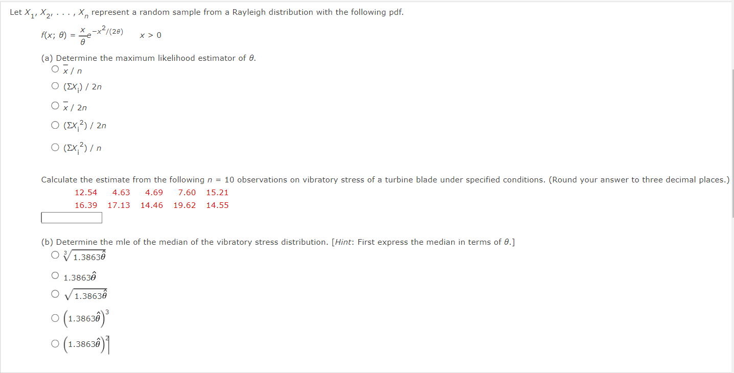 Solved Let x1,x2,dots,xn ﻿represent a random sample from a | Chegg.com