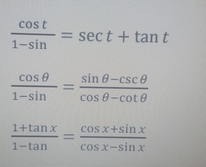Solved =sec t + tan t 1-sin sin 0-csc 0 cos 1- sin cos -cot | Chegg.com
