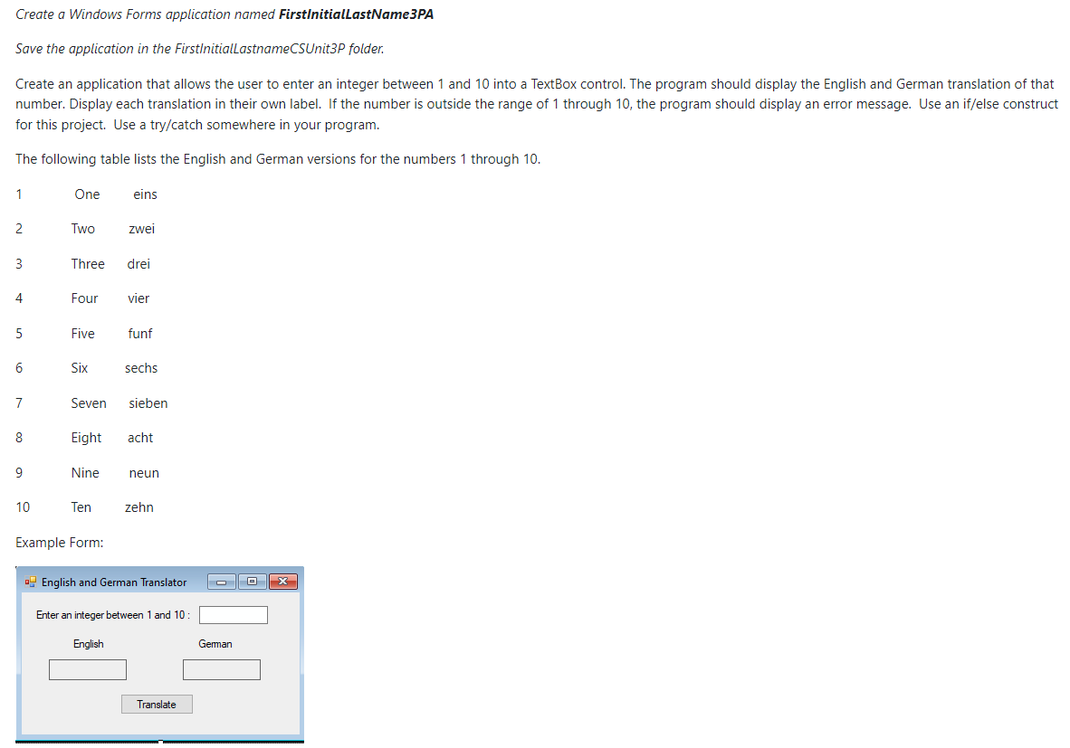 Solved Create a Windows Forms application named | Chegg.com