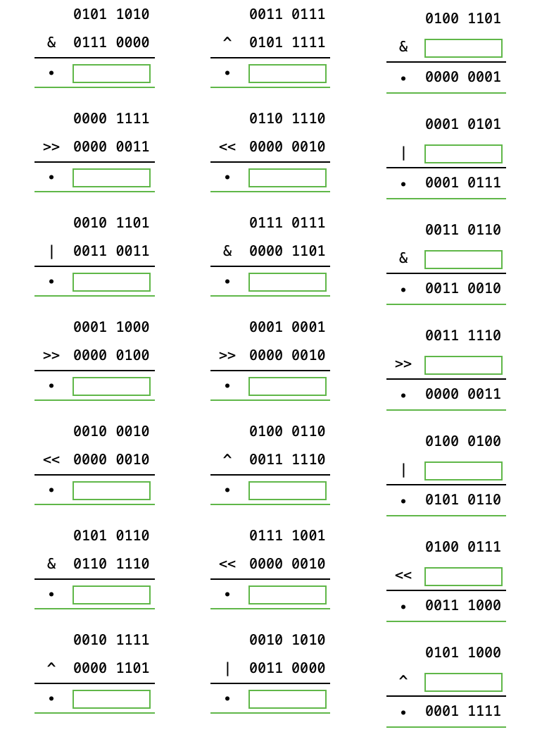 Solved For each of the problems, fill in the missing number | Chegg.com