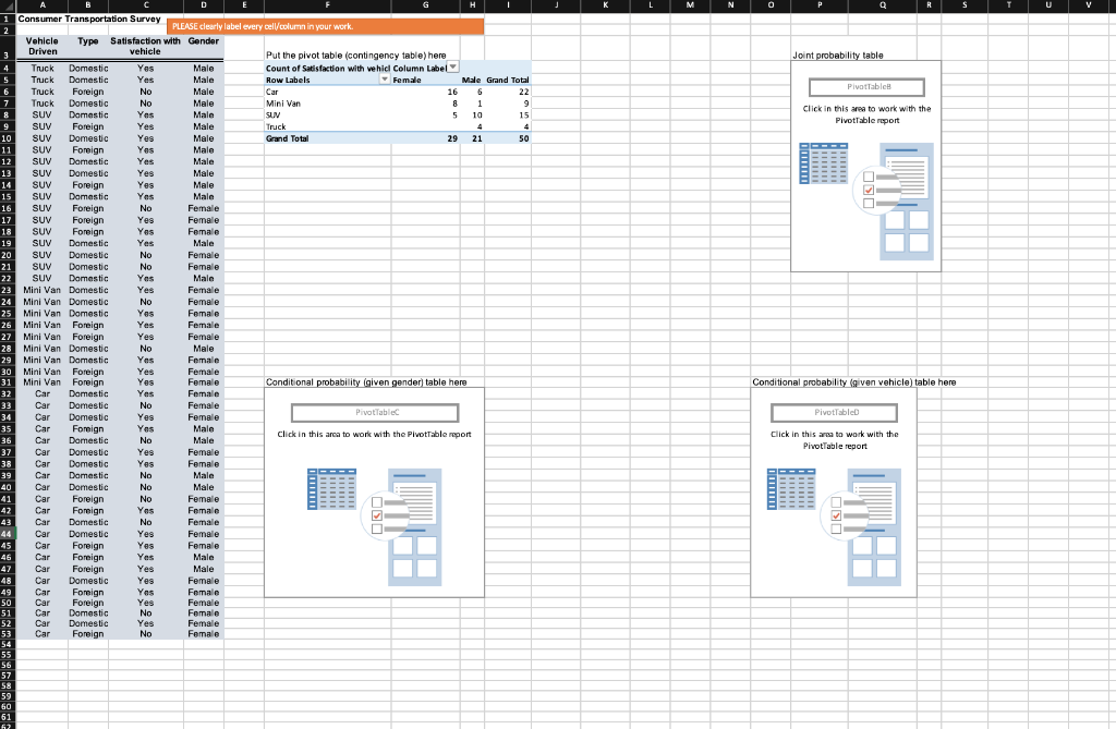 Hello, I need help creating the final three pivot | Chegg.com