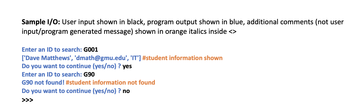 Solved Topics: dictionary, file 1/0, looping, functions | Chegg.com