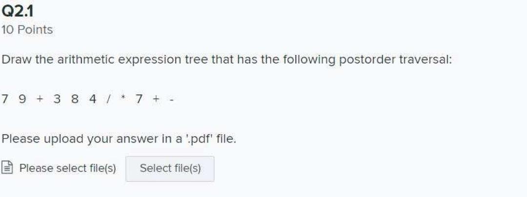 Solved Q2.1 10 Points Draw the arithmetic expression tree | Chegg.com