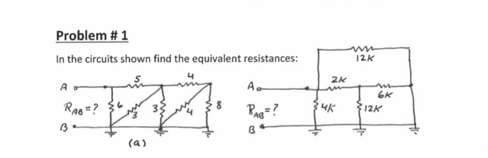 Solved Problem #1 In the circuits shown find the equivalent | Chegg.com