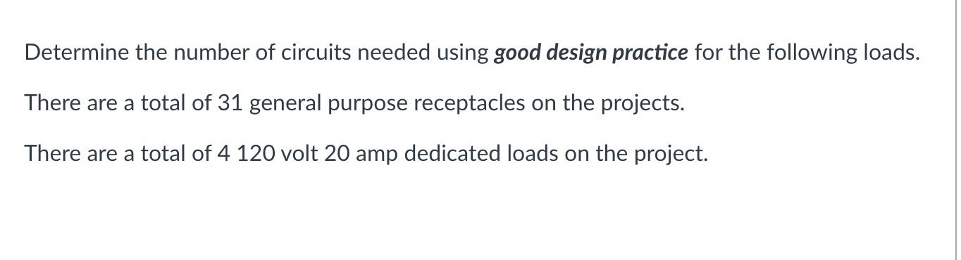 Solved Determine the number of circuits needed using good | Chegg.com