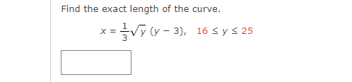 Solved Find the exact length of the curve. | Chegg.com