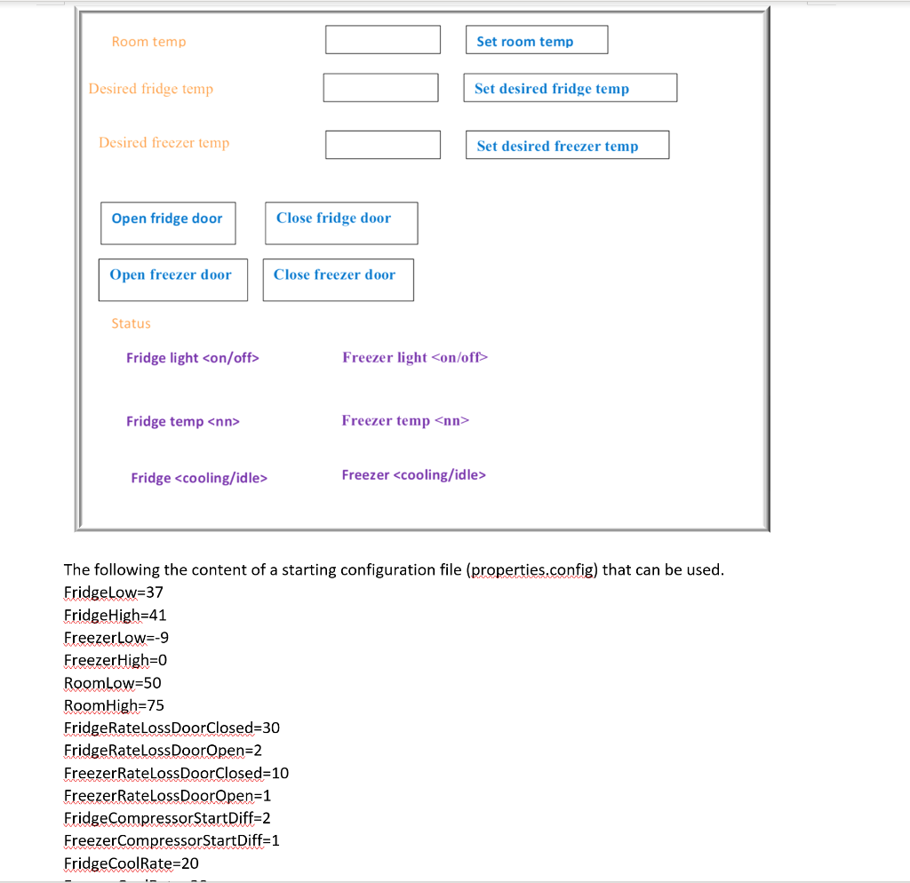 Project Description Consider a refrigerator with two | Chegg.com