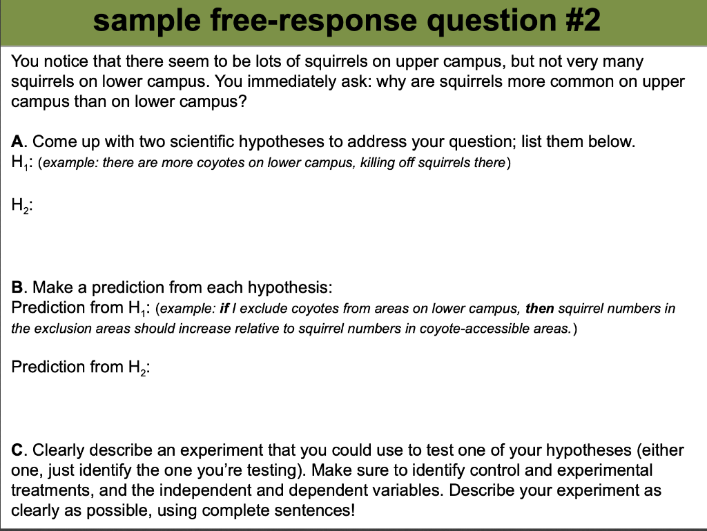 Solved sample free-response question #2 You notice that | Chegg.com