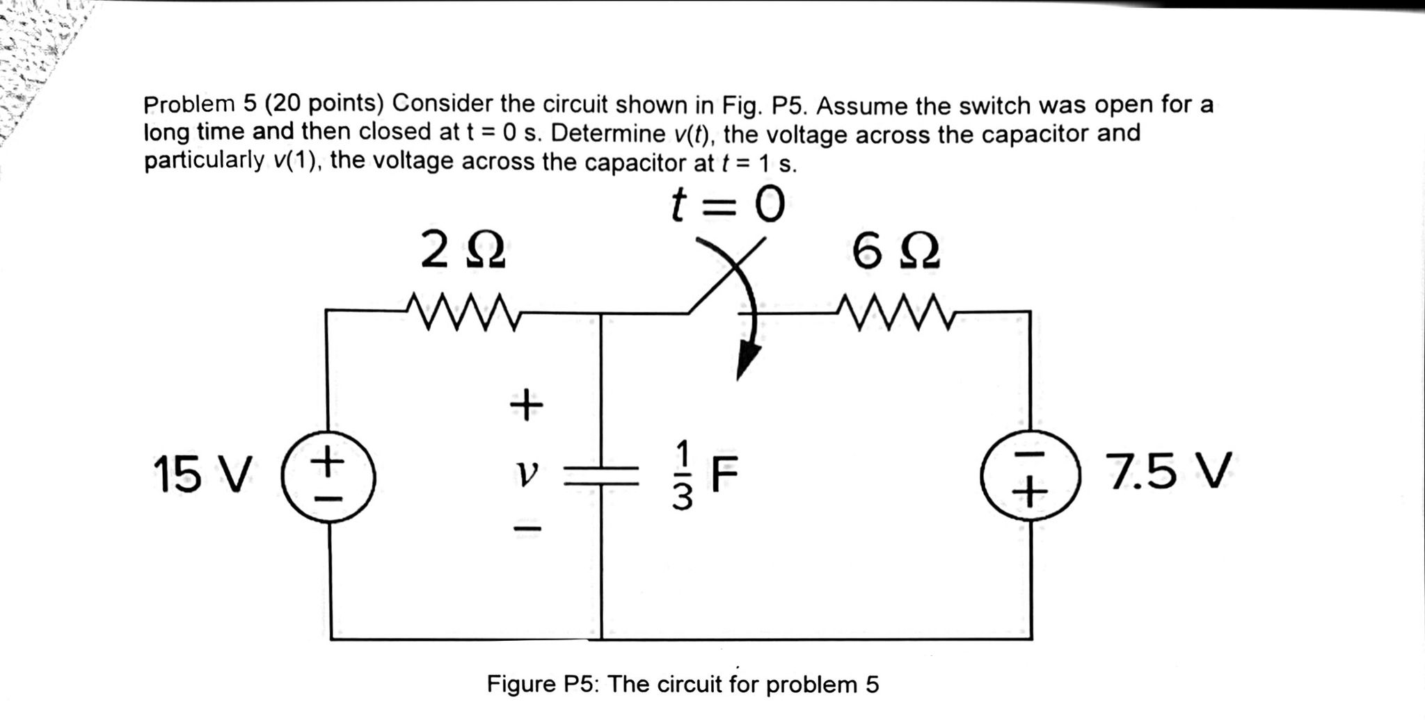 Solved Problem 5 20 Points Consider The Circuit Shown In 