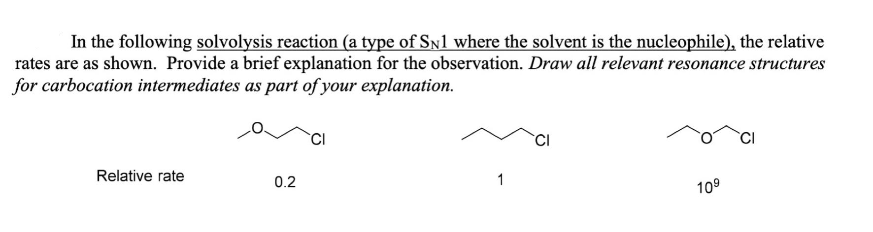 Solved In the following solvolysis reaction (a type of Syl | Chegg.com