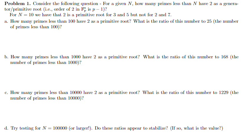Solved Problem 1. Consider the following question - For a | Chegg.com