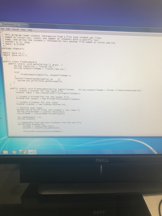 Solved Create a File that reads student information( one | Chegg.com