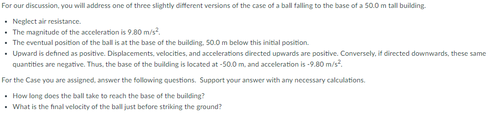 Solved Freefall Case 1: Near the edge of the building the | Chegg.com