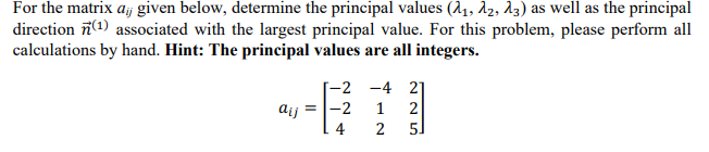 Solved For the matrix di given below, determine the | Chegg.com