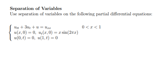 Solved Separation of Variables Use separation of variables | Chegg.com