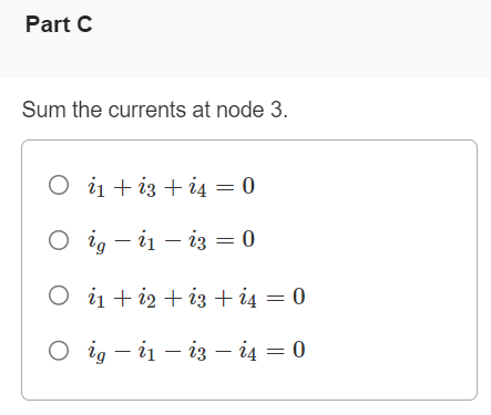 Solved A current leaving a node is defined as positive. Sum | Chegg.com