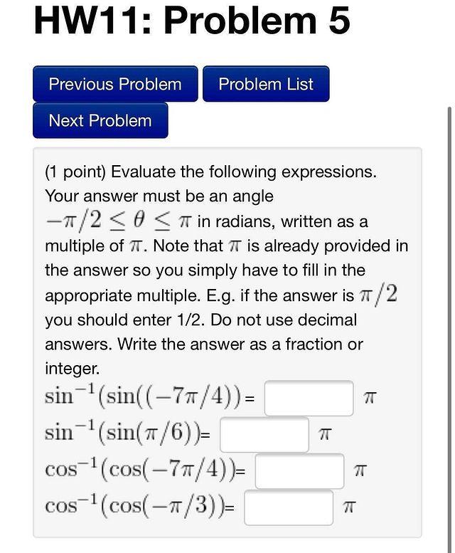 Solved HW11: Problem 5 Previous Problem Problem List Next | Chegg.com