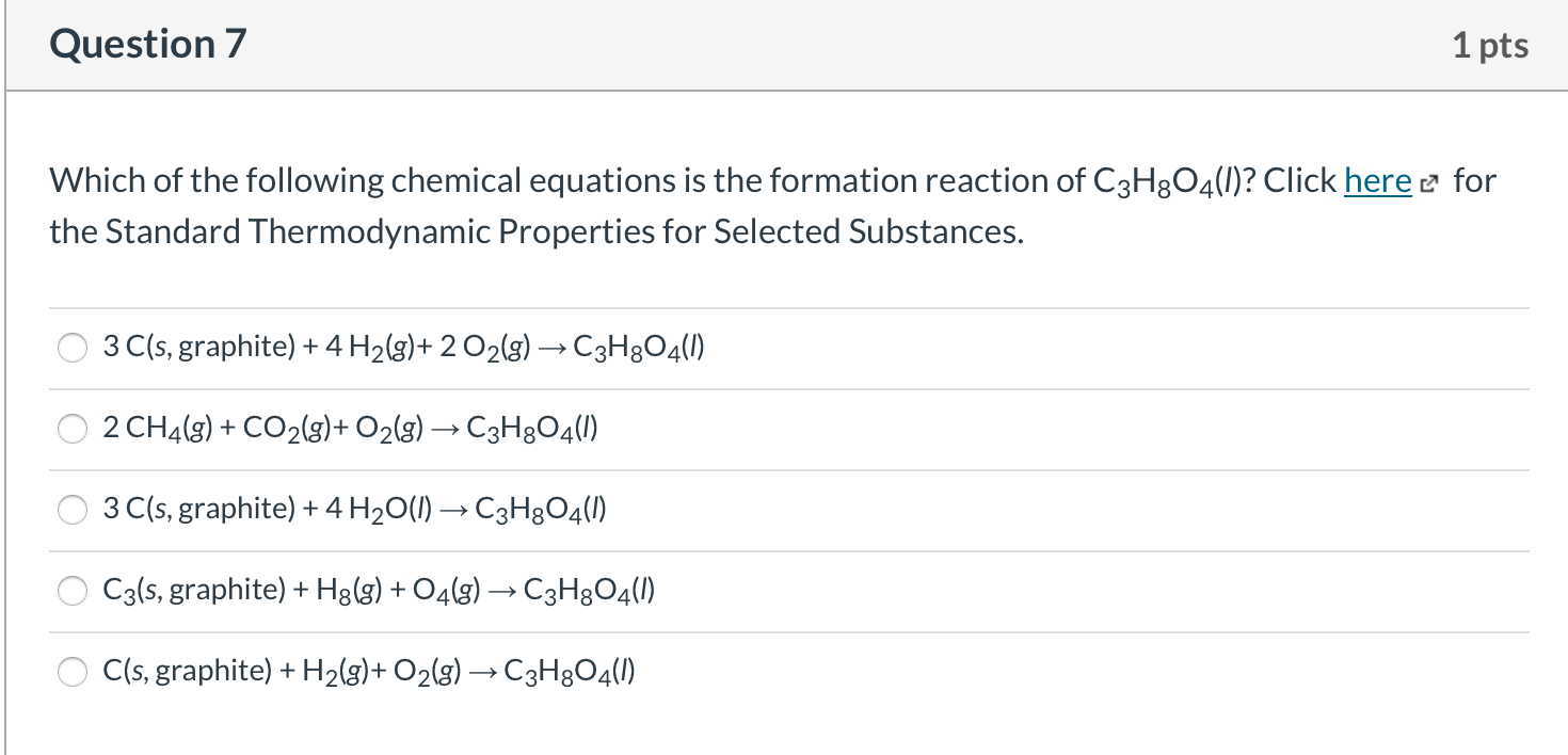 Solved Question 7 1 pts Which of the following chemical | Chegg.com