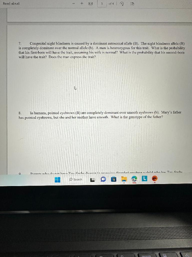 Solved Monohybrid genetics problems 1. The face shape | Chegg.com