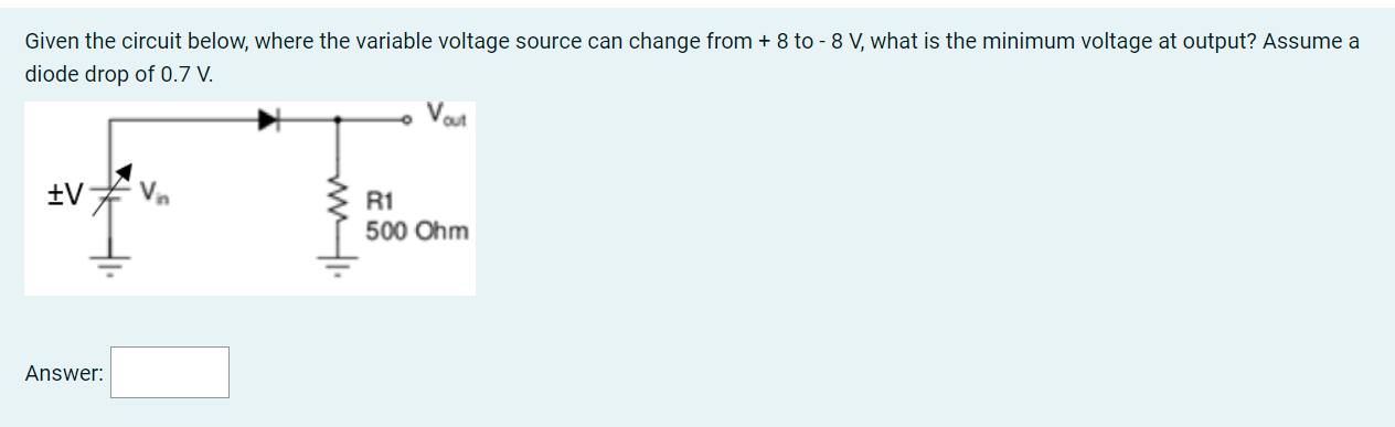Solved Given the circuit below, where the variable voltage | Chegg.com