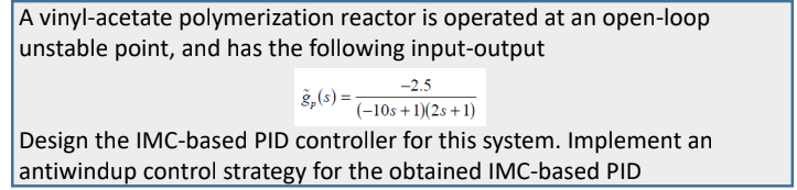 Solved I want the solution by using MATLAB . IMC ( INTERNAL | Chegg.com