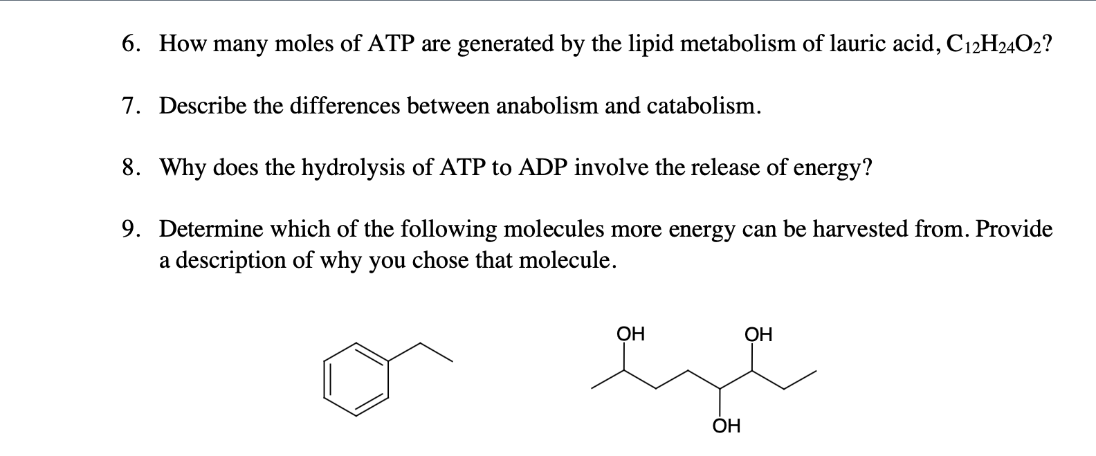 Solved 6. How many moles of ATP are generated by the lipid | Chegg.com
