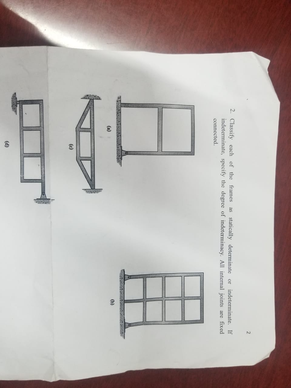 Solved 2. Classify each of the frames as statically | Chegg.com