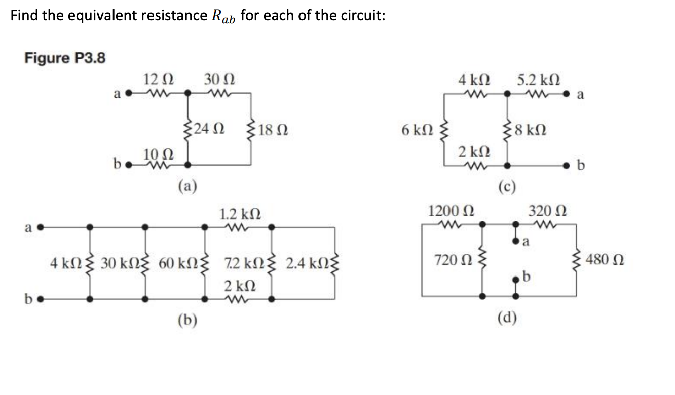 Solved Find the equivalent resistance Rab for each of the | Chegg.com