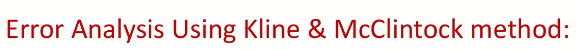 Error Analysis Using Kline & McClintock method: Wm | Chegg.com