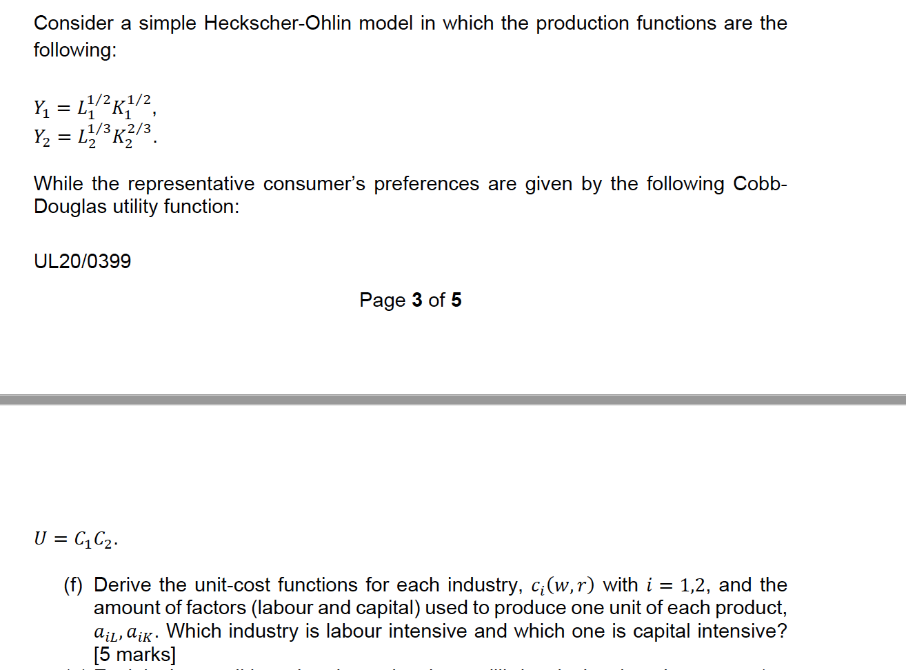 Consider a simple Heckscher-Ohlin model in which the | Chegg.com