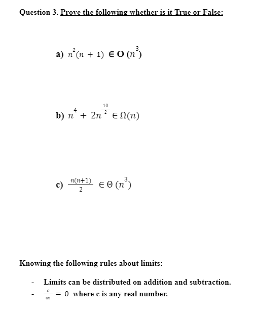 Solved Question 1. Determine the big-O notation for the | Chegg.com