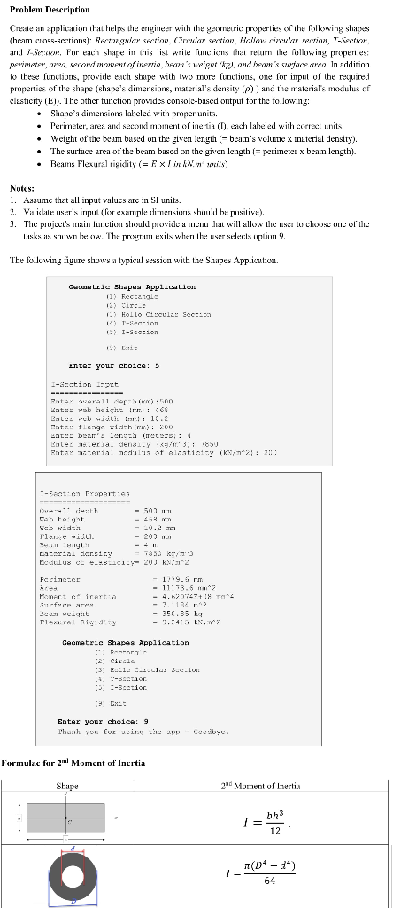 Solved Problem Description Create an application that helps | Chegg.com