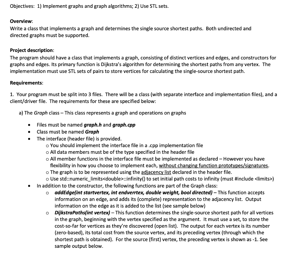 Solved #ifndef GRAPH H #define GRAPH_H #include #include | Chegg.com
