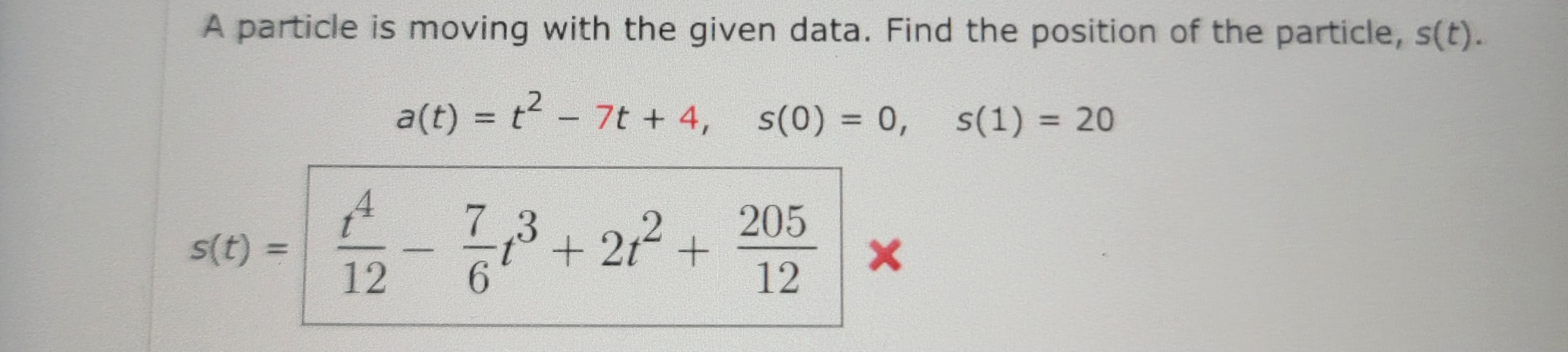 Solved A particle is moving with the given data. Find the | Chegg.com