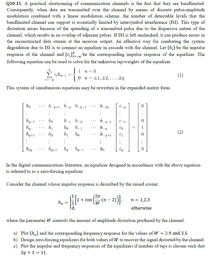 Q10-11: A practical shortcoming of communication | Chegg.com