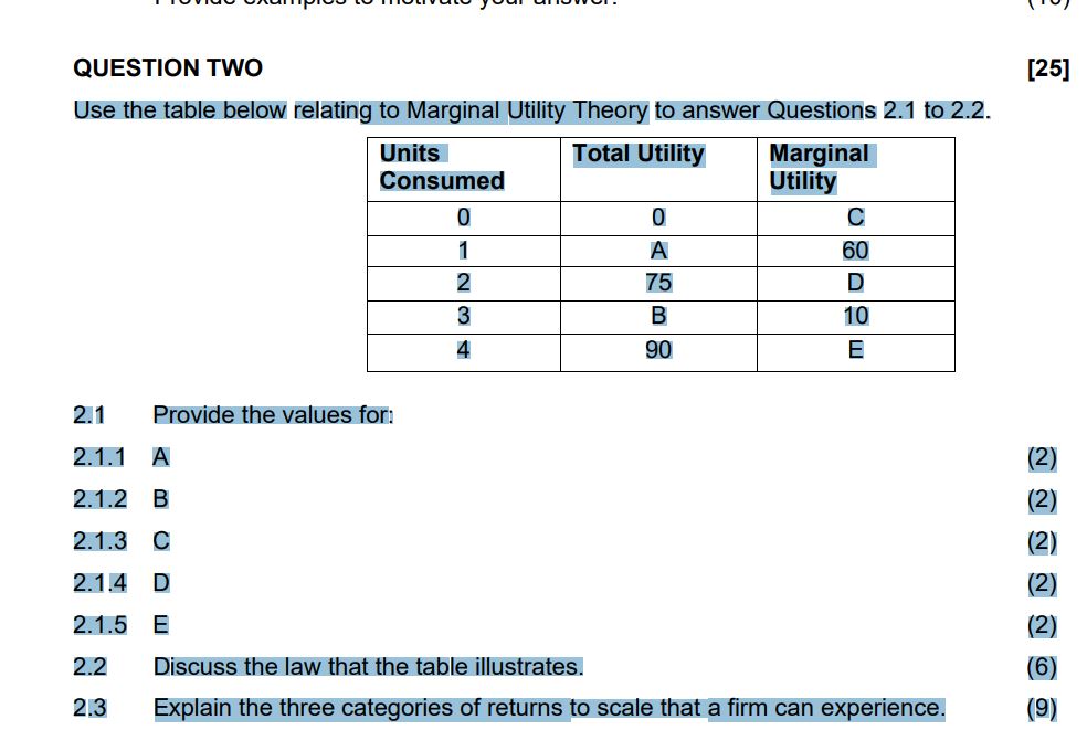 Solved Use the table below relating to Marginal Utility | Chegg.com