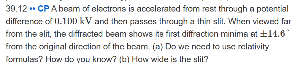 Solved 39 12∙ Cp A Beam Of Electrons Is Accelerated From