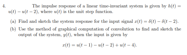4. The impulse response of a linear time-invariant | Chegg.com